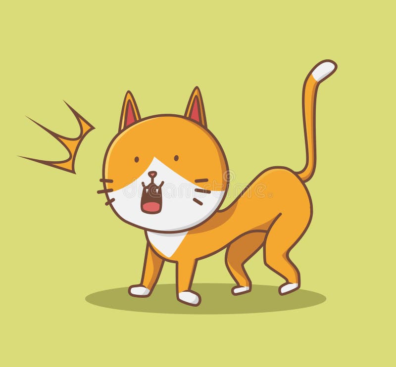 Cute Shock Cat. Animal Cartoon Flat Style Icon Premium Vector Stock ...