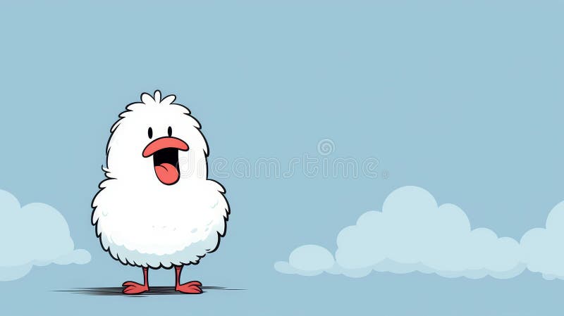 Cute Illustration of a Chicken Saying Hi with Three Dots in a Speech ...