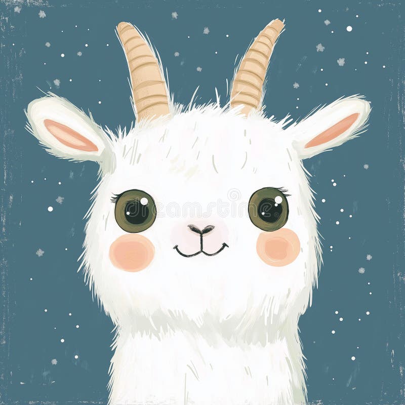 Cute Illustration of a Goat. Cute Goat Greeting Card Stock Illustration ...