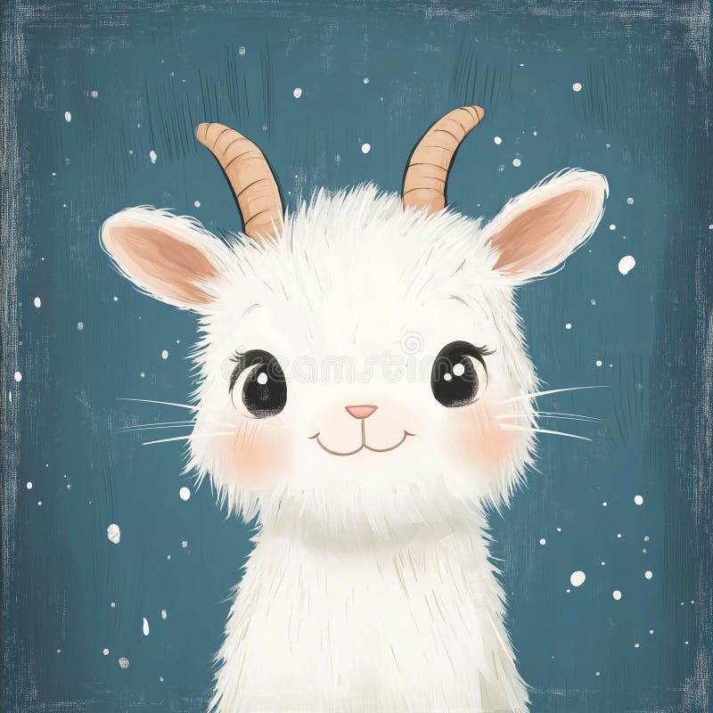 Cute Illustration of a Goat. Cute Goat Greeting Card Stock Illustration ...