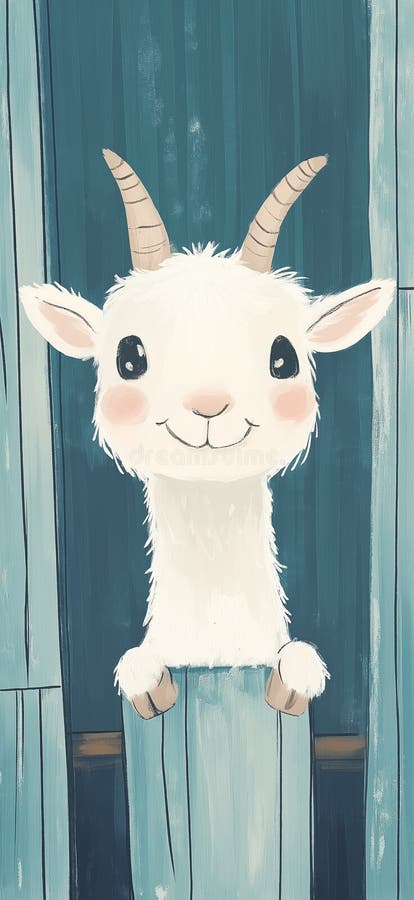 Cute Illustration of a Goat. Cute Goat Greeting Card Stock Illustration ...