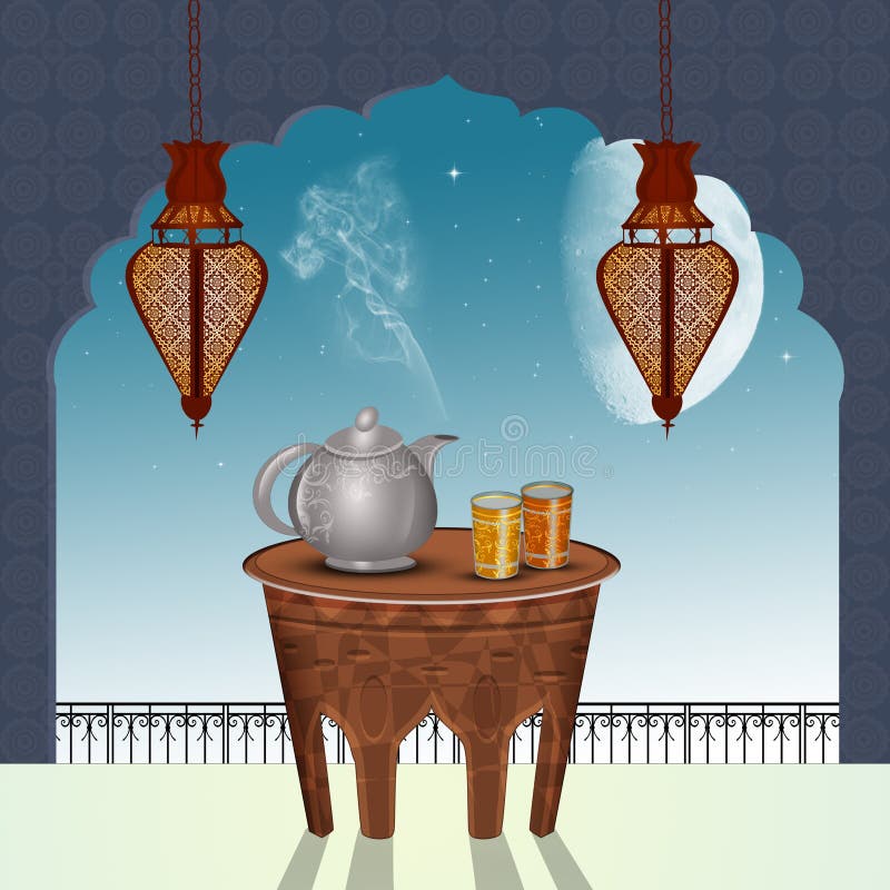 Illustration of Moroccan Tea Service Stock Illustration - Illustration ...