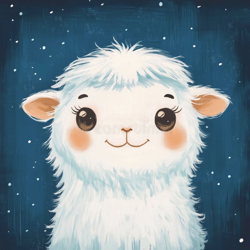 Cute Illustration of a Sheep. Cute Sheep Greeting Card Stock ...