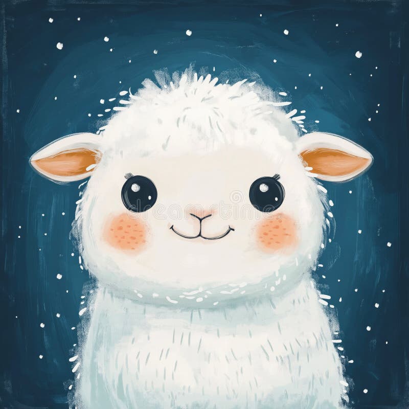 Cute Illustration of a Sheep. Cute Sheep Greeting Card Stock ...
