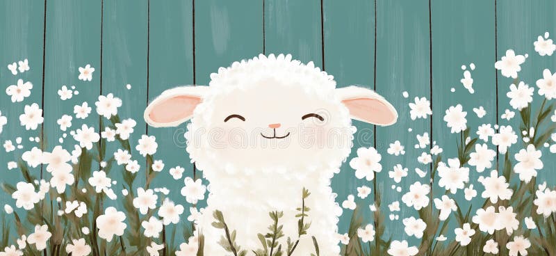 Cute Illustration of a Sheep. Cute Sheep Greeting Card Stock ...