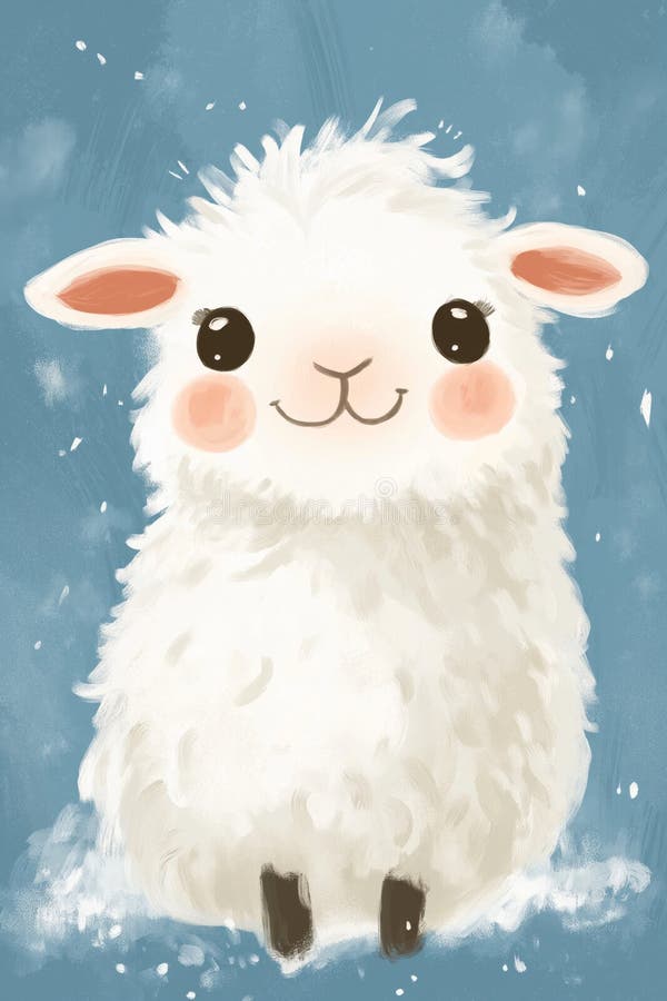 Cute Illustration of a Sheep. Cute Sheep Greeting Card Stock ...