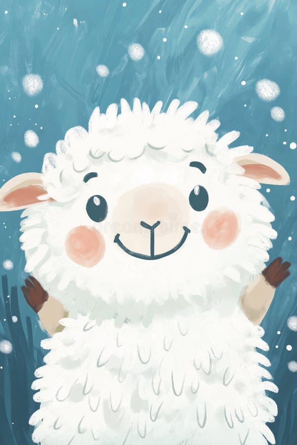 Cute Illustration of a Sheep. Cute Sheep Greeting Card Stock ...