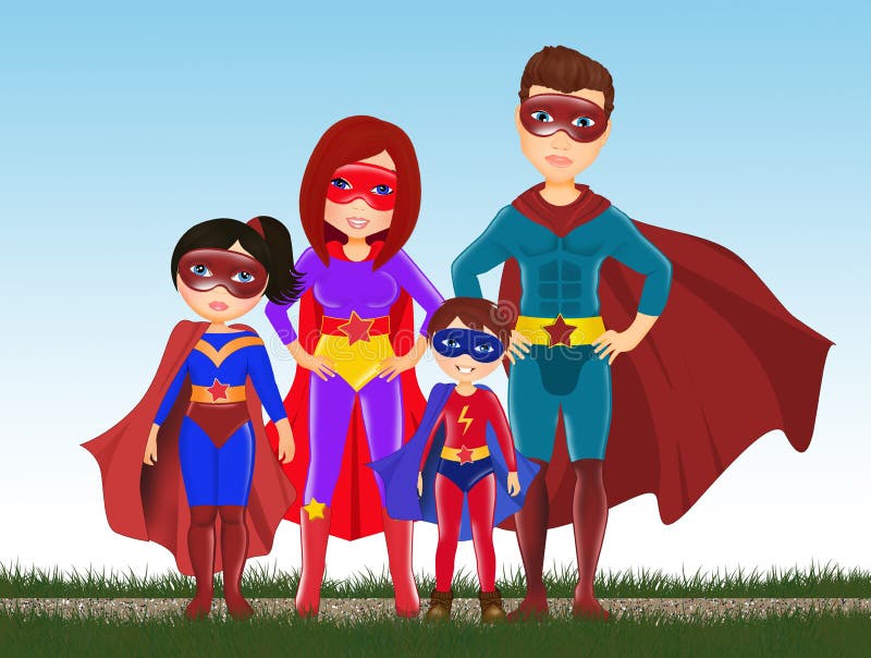 Superhero Family Costume stock vector. Illustration of halloween - 24713588
