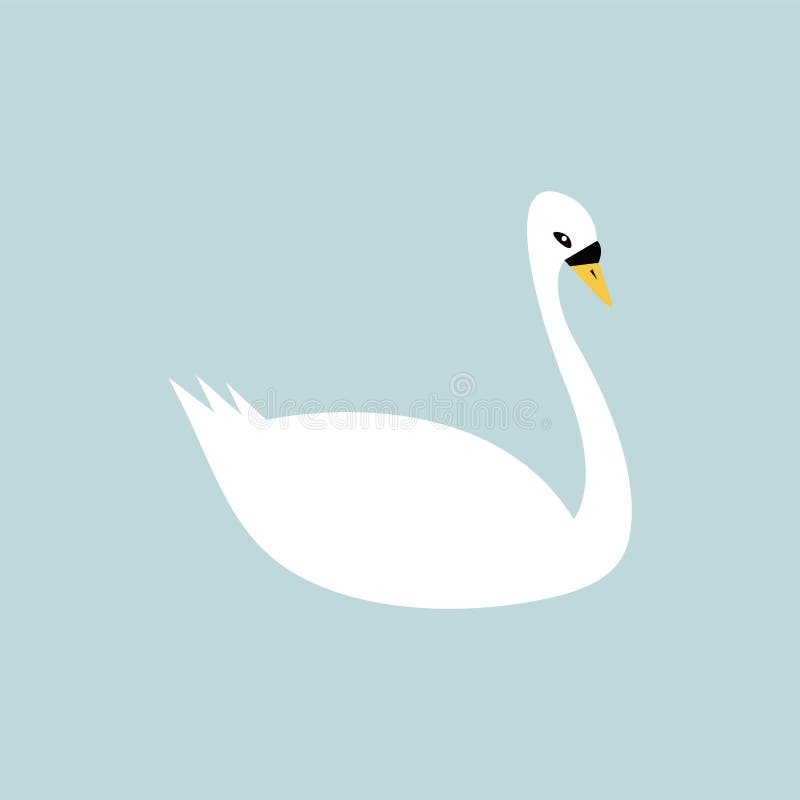 Cute Illustration of a Swan Stock Vector - Illustration of drawing ...