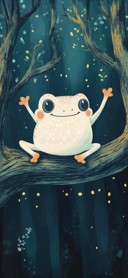 Cute Illustration of a Toad. Cute Frog Greeting Card Stock Illustration ...