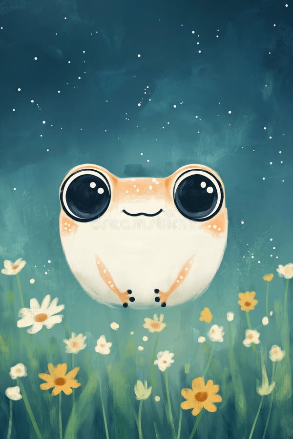Cute Illustration of a Toad. Cute Frog Greeting Card Stock Illustration ...