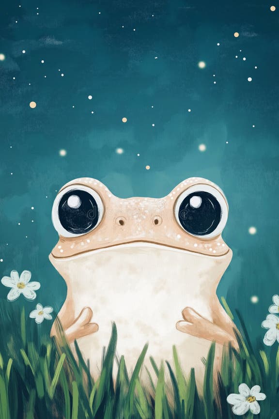 Cute Illustration of a Toad. Cute Frog Greeting Card Stock Illustration ...
