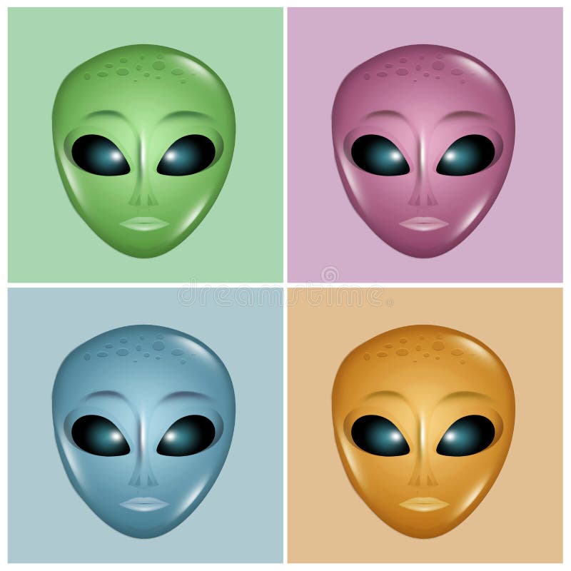 Illustration of Various Alien Face Stock Illustration - Illustration of ...
