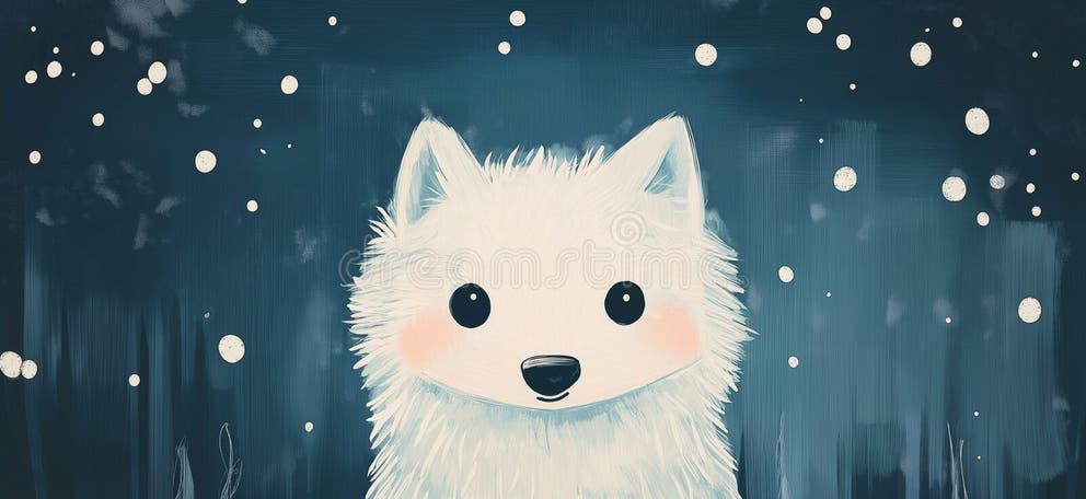 Cute Illustration of a Wolf. Cute Wolf Greeting Card Stock Illustration ...