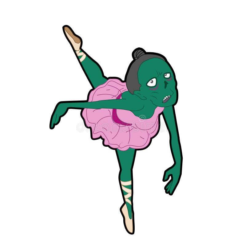 Zombie Ballet Dancer Cartoon Character Illustration Stock Illustration ...