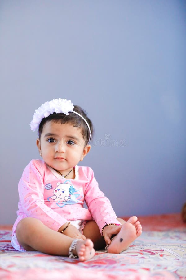 Cute Indian baby girl stock image. Image of background - 150572307