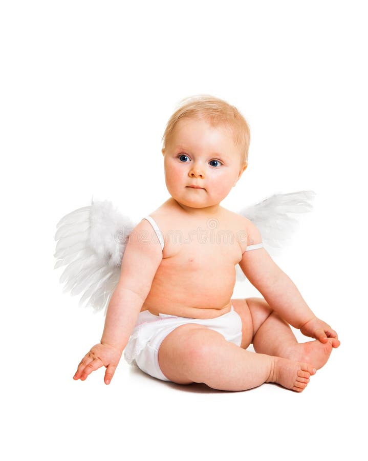 Cute infant angel stock image. Image of looking, person - 24386043