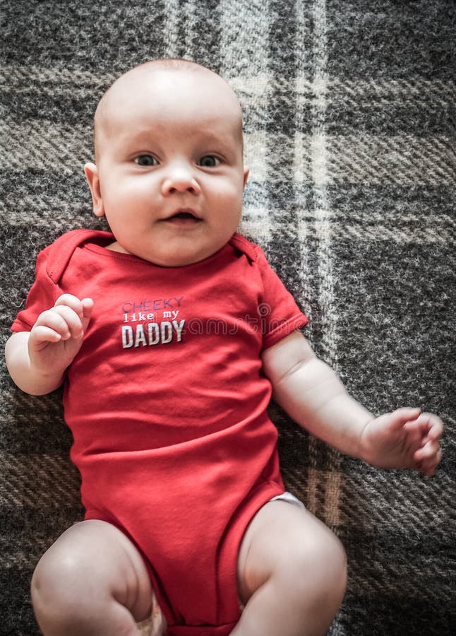 Cute Infant Lying on His Back Stock Photo - Image of adorable, month ...