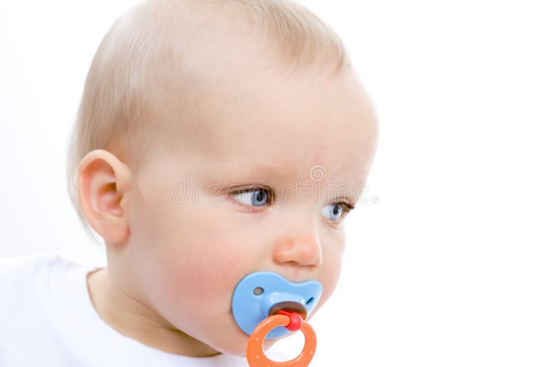 Cute infant with pacifier stock photo. Image of life, infancy - 4841410