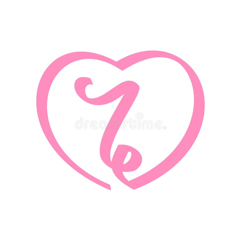 Cute Initial I love ribbon stock vector. Illustration of february ...