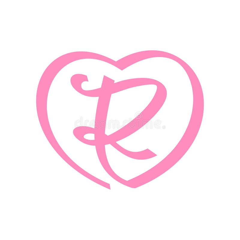 Cute Initial R love ribbon stock vector. Illustration of christmas ...