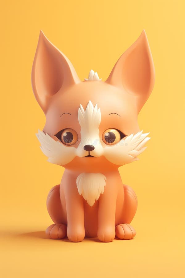 Cute Isometric Fox Emoji Soft Smooth Generative AI Stock Illustration ...