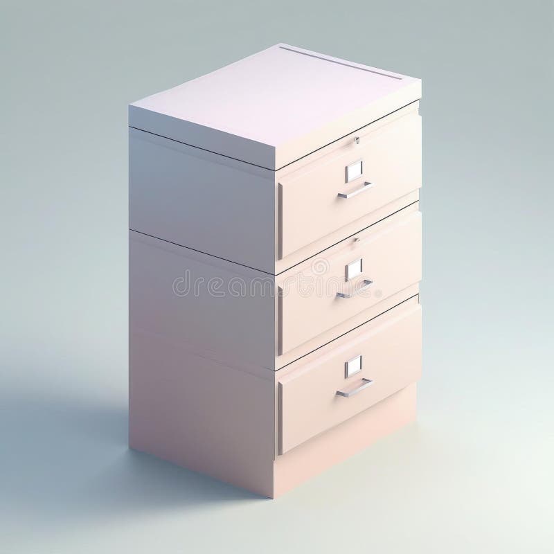 A Cute Isometric Office Filing Cabinet Stock Illustration ...