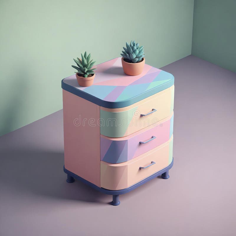 A Cute Isometric Office Filing Cabinet Stock Illustration ...
