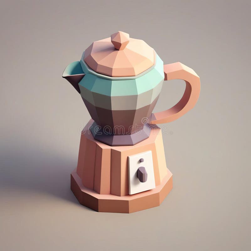 A Cute Italian Coffee Maker in Pastel Perfection Stock Illustration ...