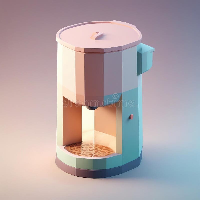 A Cute Italian Coffee Maker in Pastel Perfection Stock Illustration ...