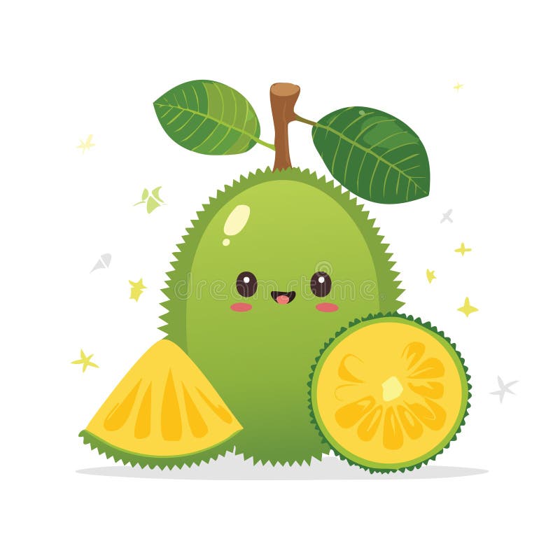 A Cute Jackfruit Fruit Illustration Stock Vector - Illustration of ...