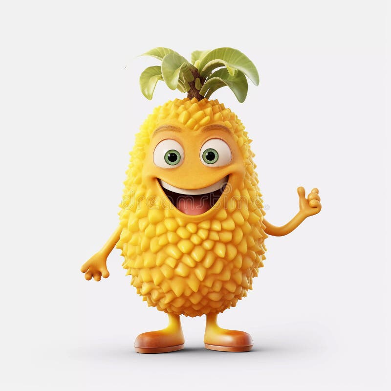 Cute Jackfruit Happy Cartoon Character Stock Illustration ...