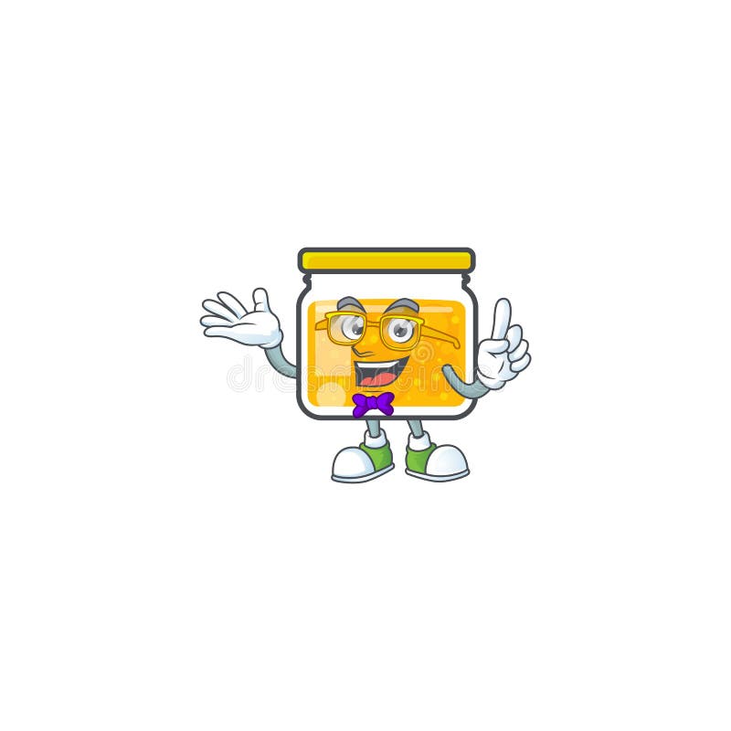 Cute Jam in Jar with Character Geek. Stock Vector - Illustration of ...