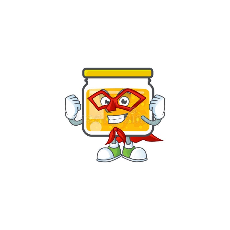 Cute Jam in Jar with Character Super Hero. Stock Vector - Illustration ...