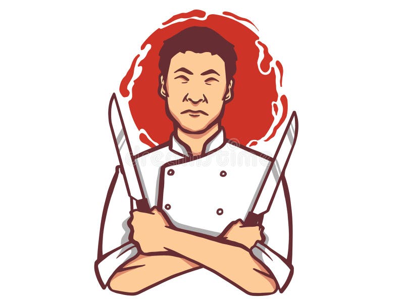 Cute Japanese Chef Logo Vector Stock Illustration - Illustration of ...
