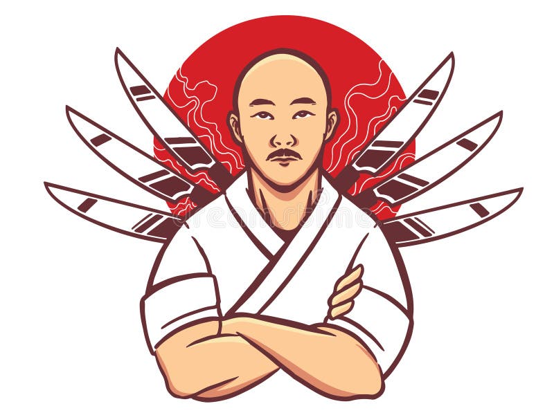 Cute Japanese Chef Logo Vector Stock Vector - Illustration of male ...