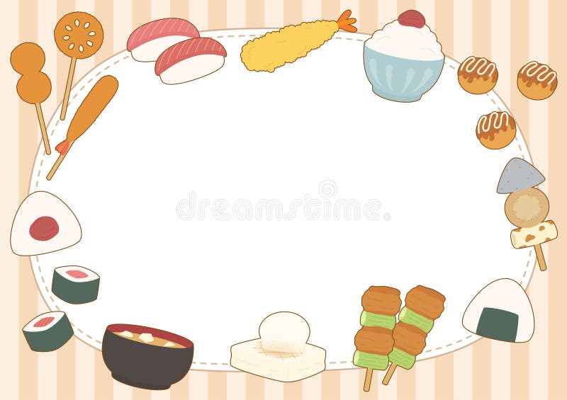 Cute Japanese Cuisine Frame 2 Stock Vector - Illustration of vector ...