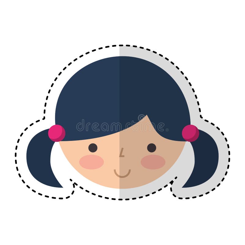 Cute japanese doll head stock vector. Illustration of anime - 90850281