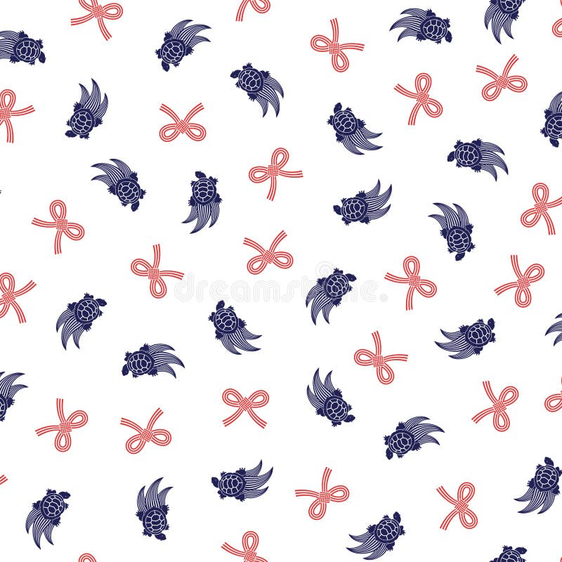 Cute Japanese Turtle Seamless Pattern, Stock Vector - Illustration of ...