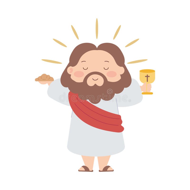 Cute jesus with chalice stock vector. Illustration of spiritual - 353653260