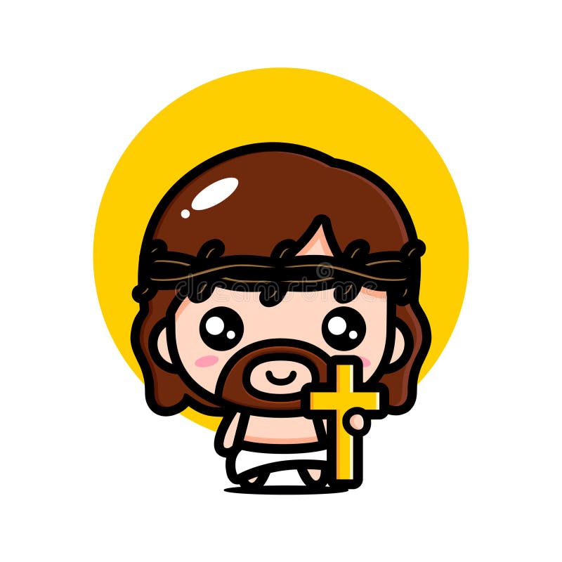 Cute Jesus Christ Carrying a Cross Stock Vector - Illustration of death ...