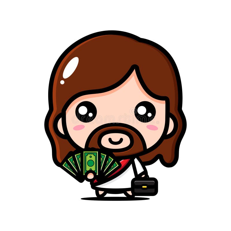 Cute jesus holding money stock vector. Illustration of financial ...