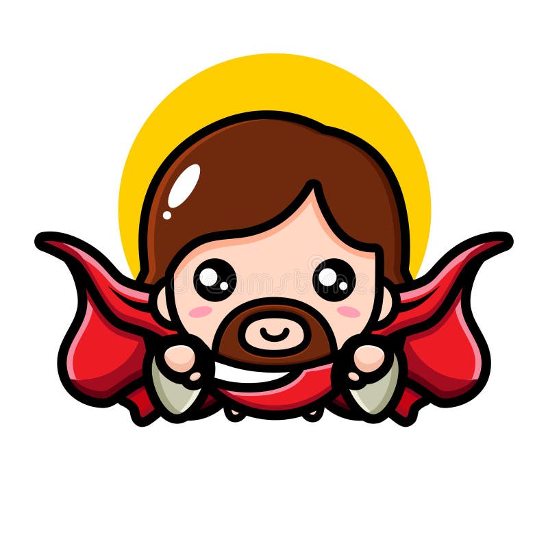 Cute jesus is my hero stock vector. Illustration of holy - 310739885