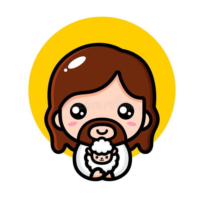 Cute jesus is my shepherd stock vector. Illustration of happiness ...