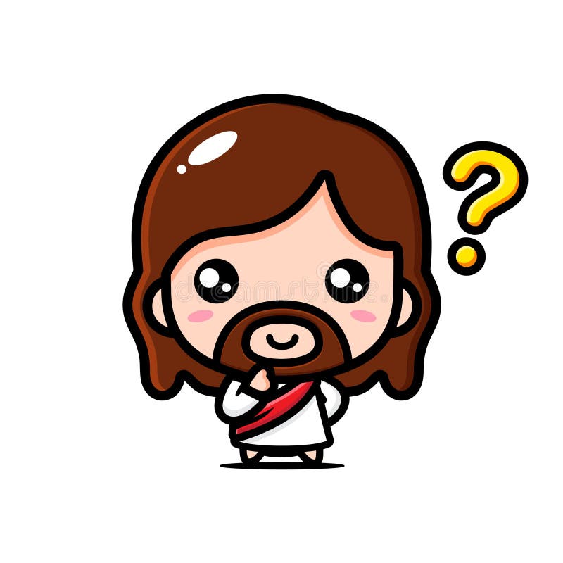 Cute Jesus Poses Question Mark Stock Vector - Illustration of chibi ...
