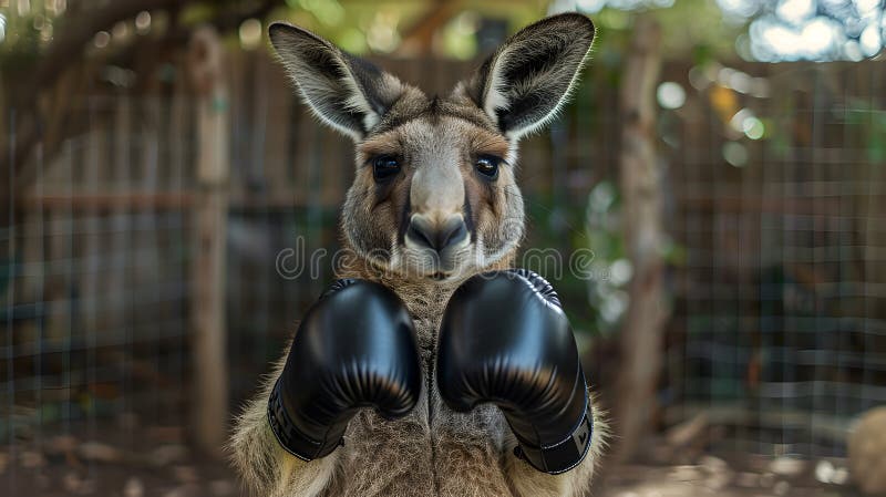 Cute Kangaroo in Boxing Gloves Stock Image - Image of kangaroos, pouch ...