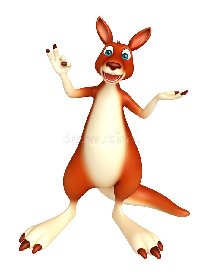 Cute Kangaroo Cartoon Character Stock Illustration - Illustration of ...