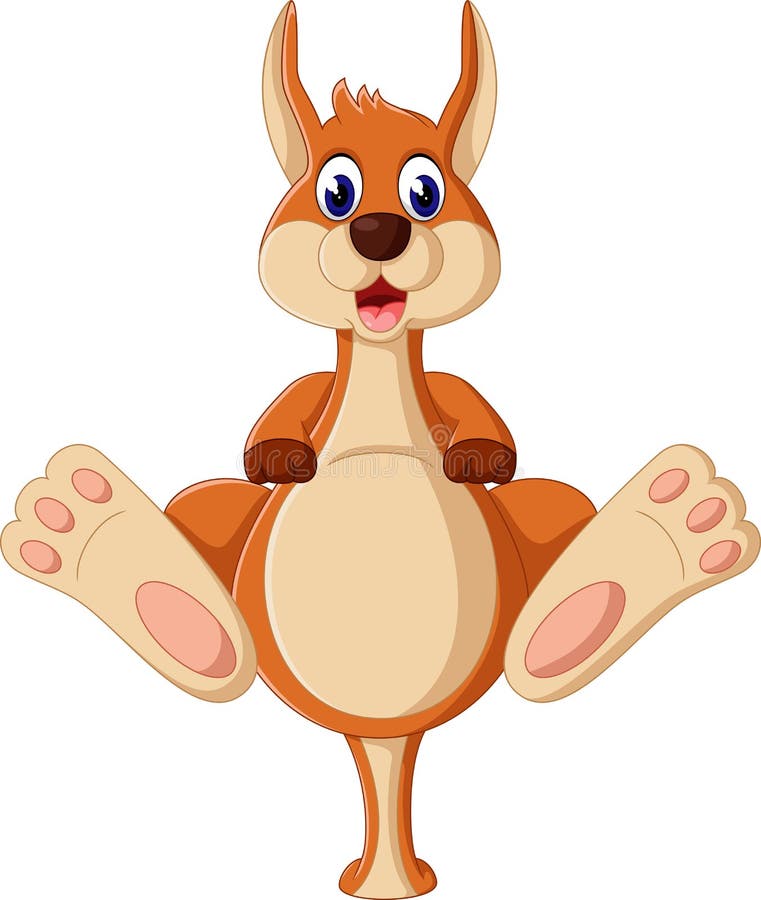 Cute kangaroo cartoon stock vector. Illustration of nature - 64928734