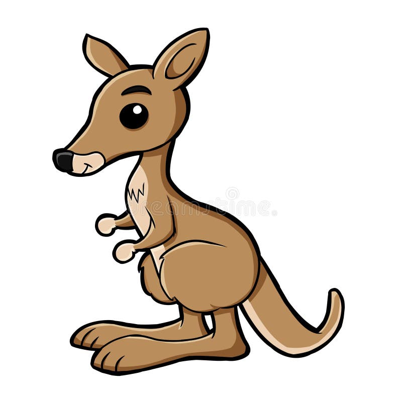 Wallaroo Encounter. Cartoon Animals Vector. Mother Kangaroo with Her ...