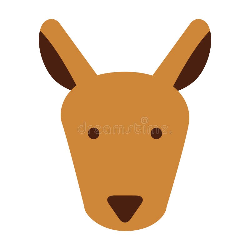 Cute Face Kangaroo Animal Cartoon Icon Stock Vector - Illustration of ...